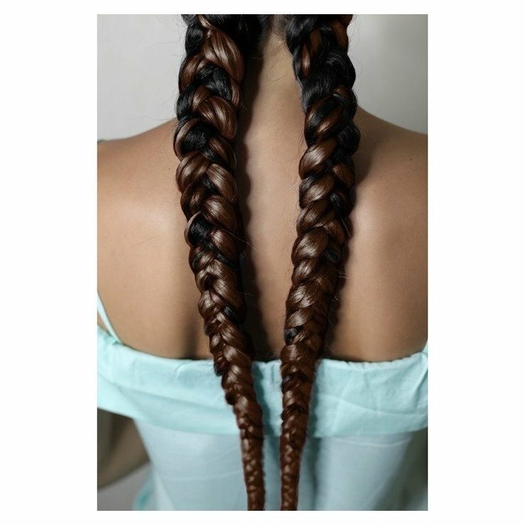 Парикмахерские принадлежности NNB Канекалон двухцветный, 60 см, цвет чёрно-русый тёмный