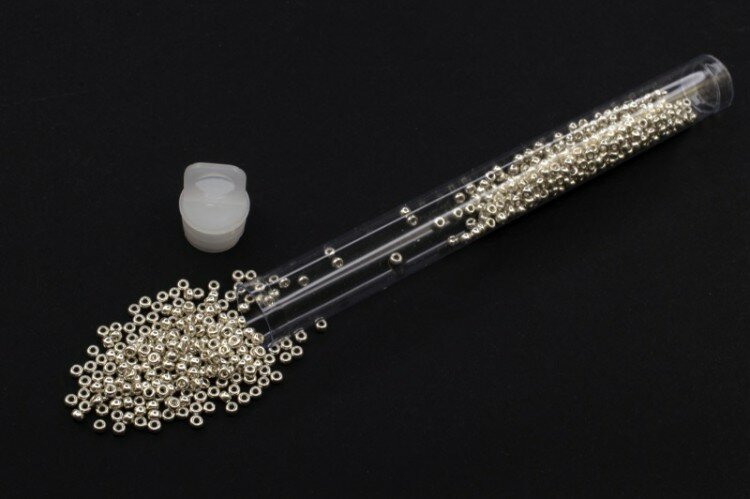 Туба для хранения бисера, бусин и страз, 11х102мм, цвет прозрачный, пластик, 1005-122, 2 шт