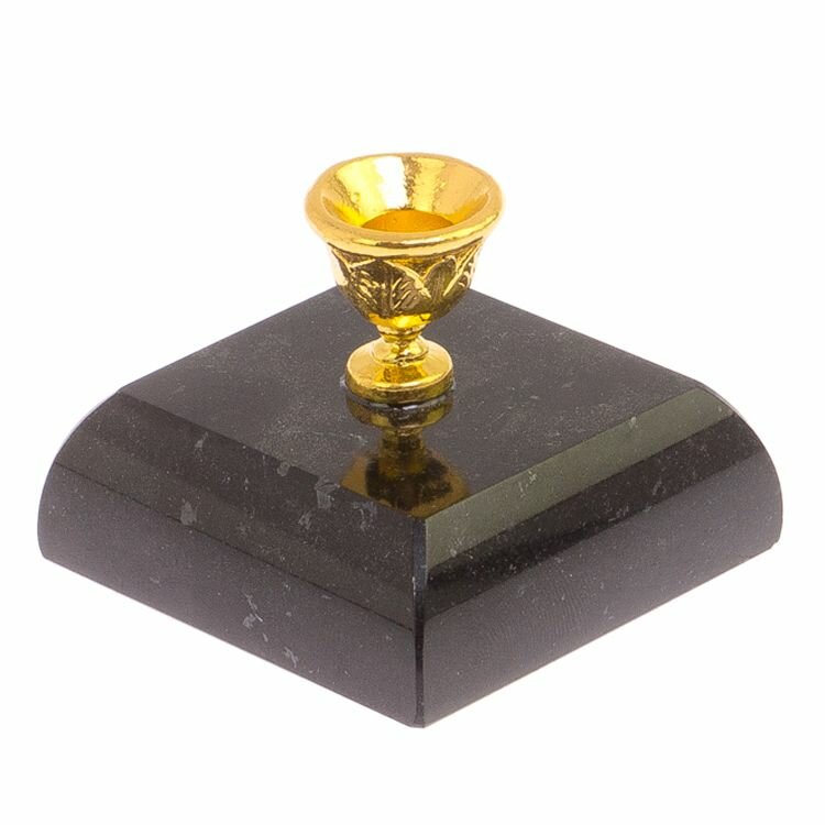 Подсвечник церковный из черного змеевика 4,5х4,5х3,5 см 126108