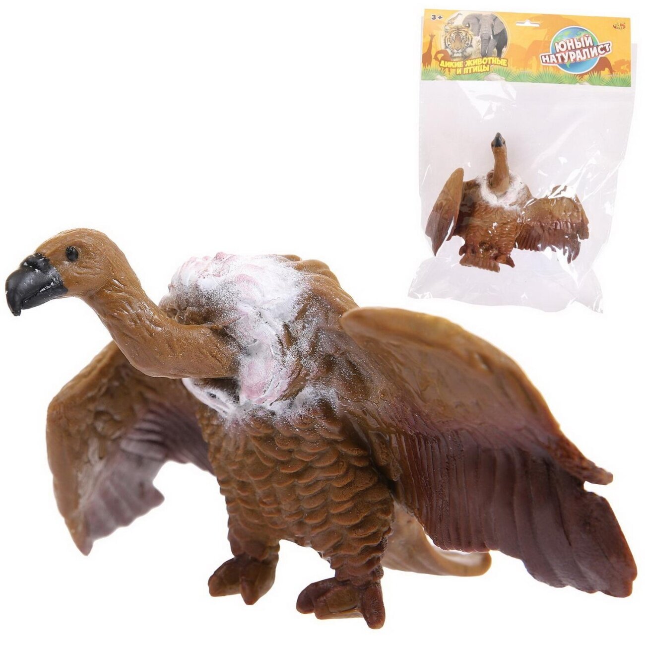 Фигурка Abtoys Юный натуралист Дикие животные и птицы Гриф, резина термопласт. PT-01708