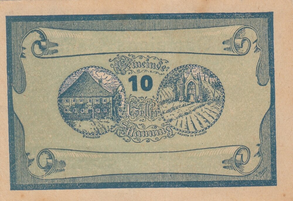Австрия, Мэннинг 10 геллеров 1920 г. (№1)