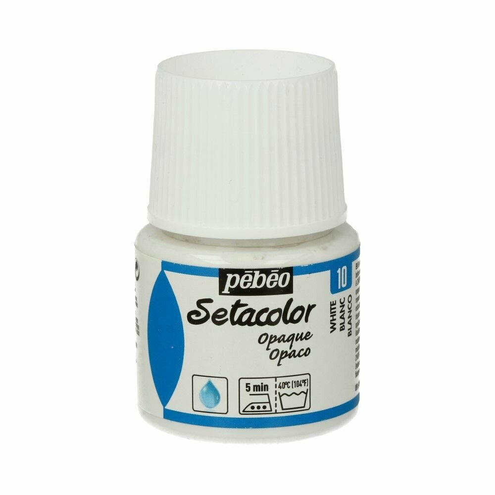 Pebeo Краска для темных и светлых тканей Setacolor 45 мл, 010 белый