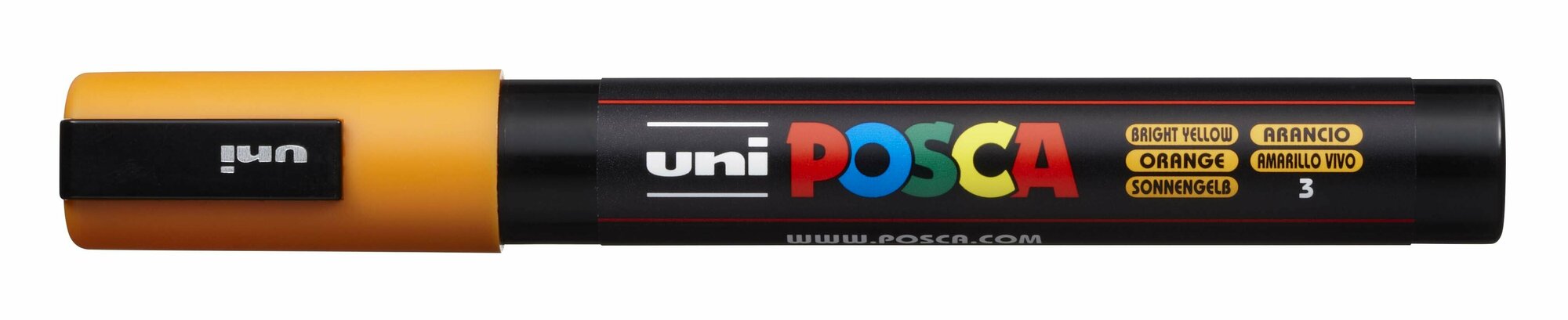 Маркер акриловый UNI POSCA PC-5M, коралловый, 1.8 - 2.5 мм, круглый (комплект 3 штуки)