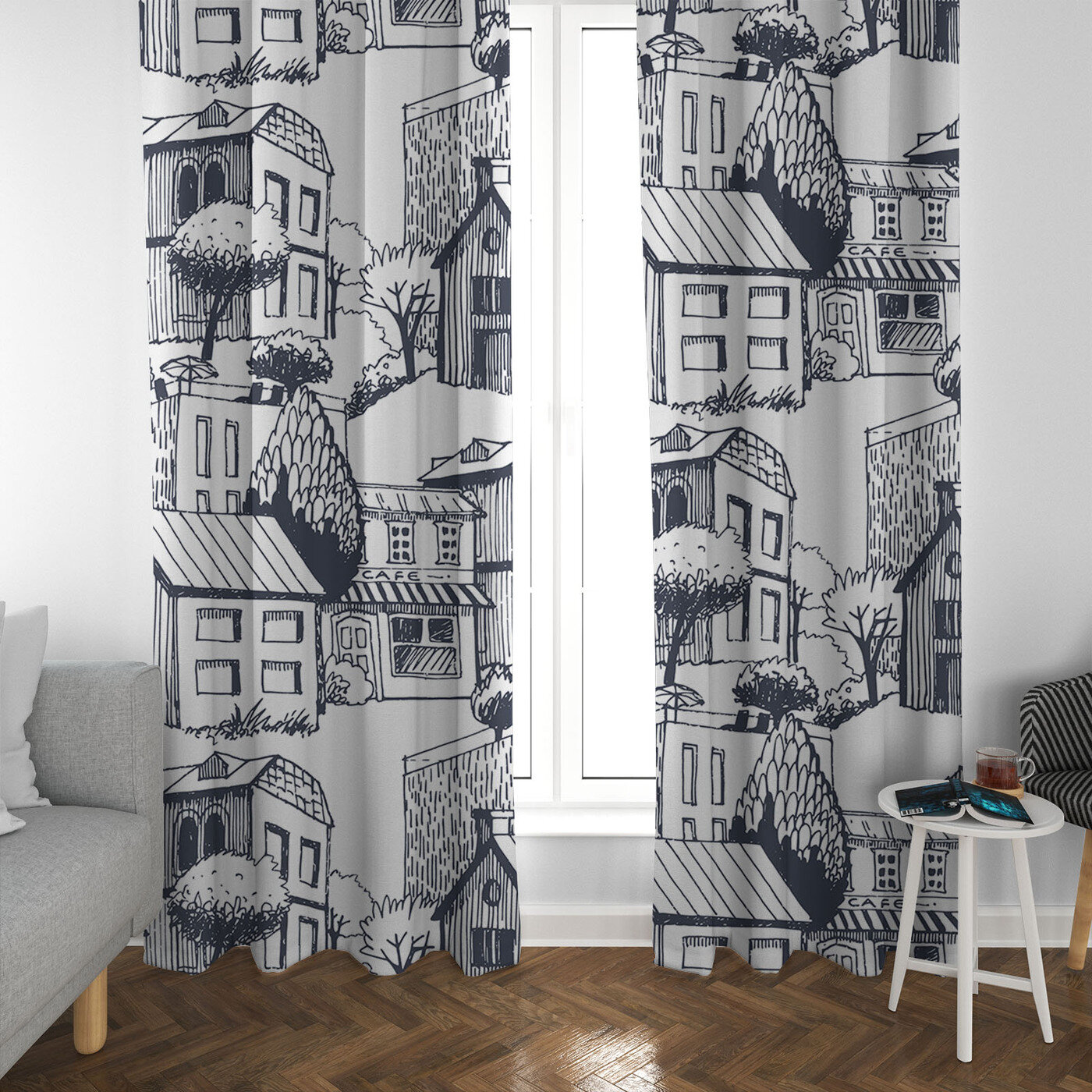 Фотошторы из габардина, 290х240см