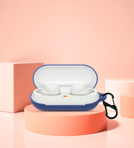 Чехол MyPads защитный силиконовый для беспроводных наушников Sony WF-C500 синий