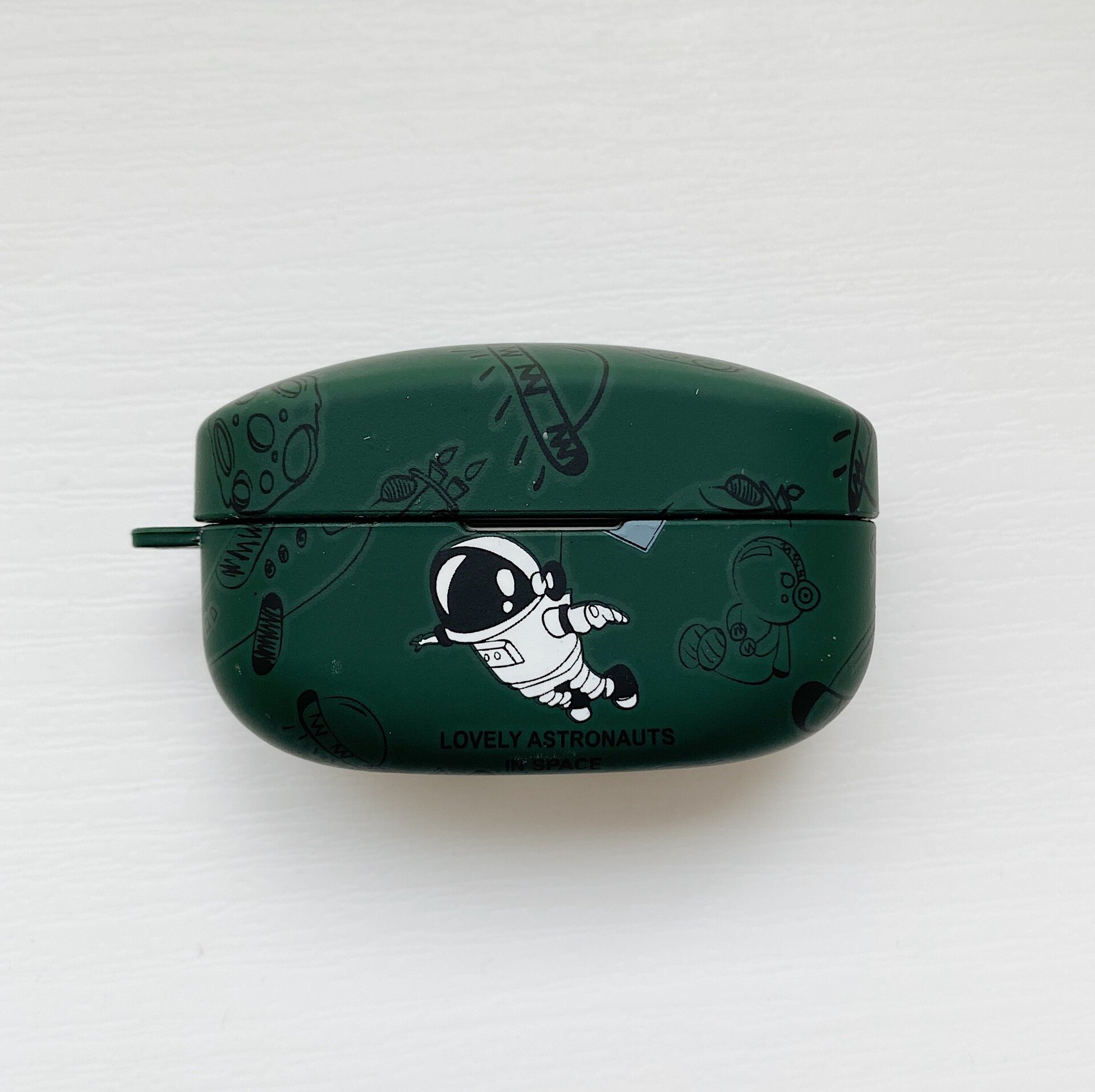 Чехол MyPads защитный для беспроводных наушников Sony WF-1000XM4 с рисунком астронавта зеленый