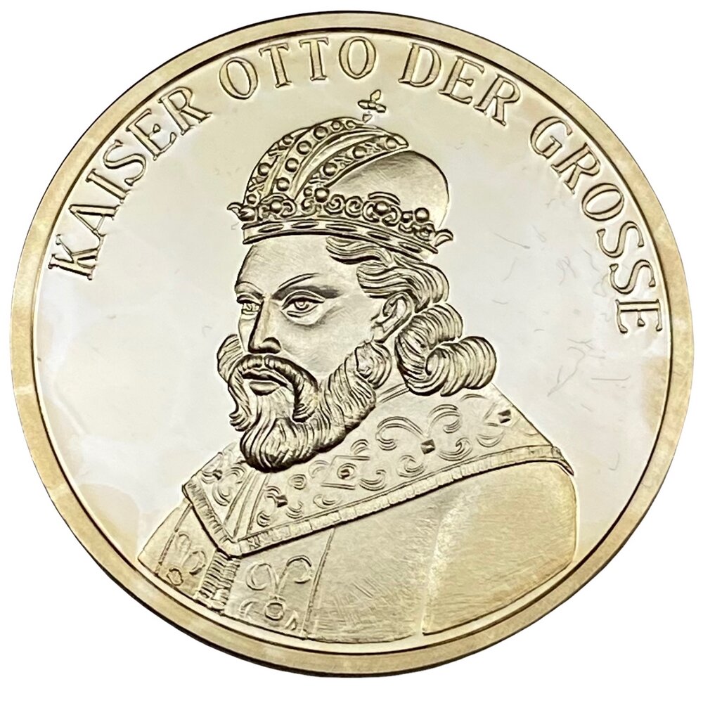 Германия, настольная медаль "Немецкие князья и короли. Отто Великий" (с сертификатом №4076) 2005 г.