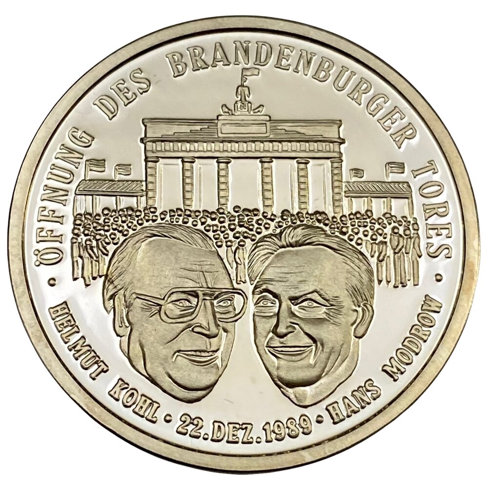 Германия, настольная медаль "Поворотные моменты в истории Германии. Коль, Модров" 1989 г (малая)