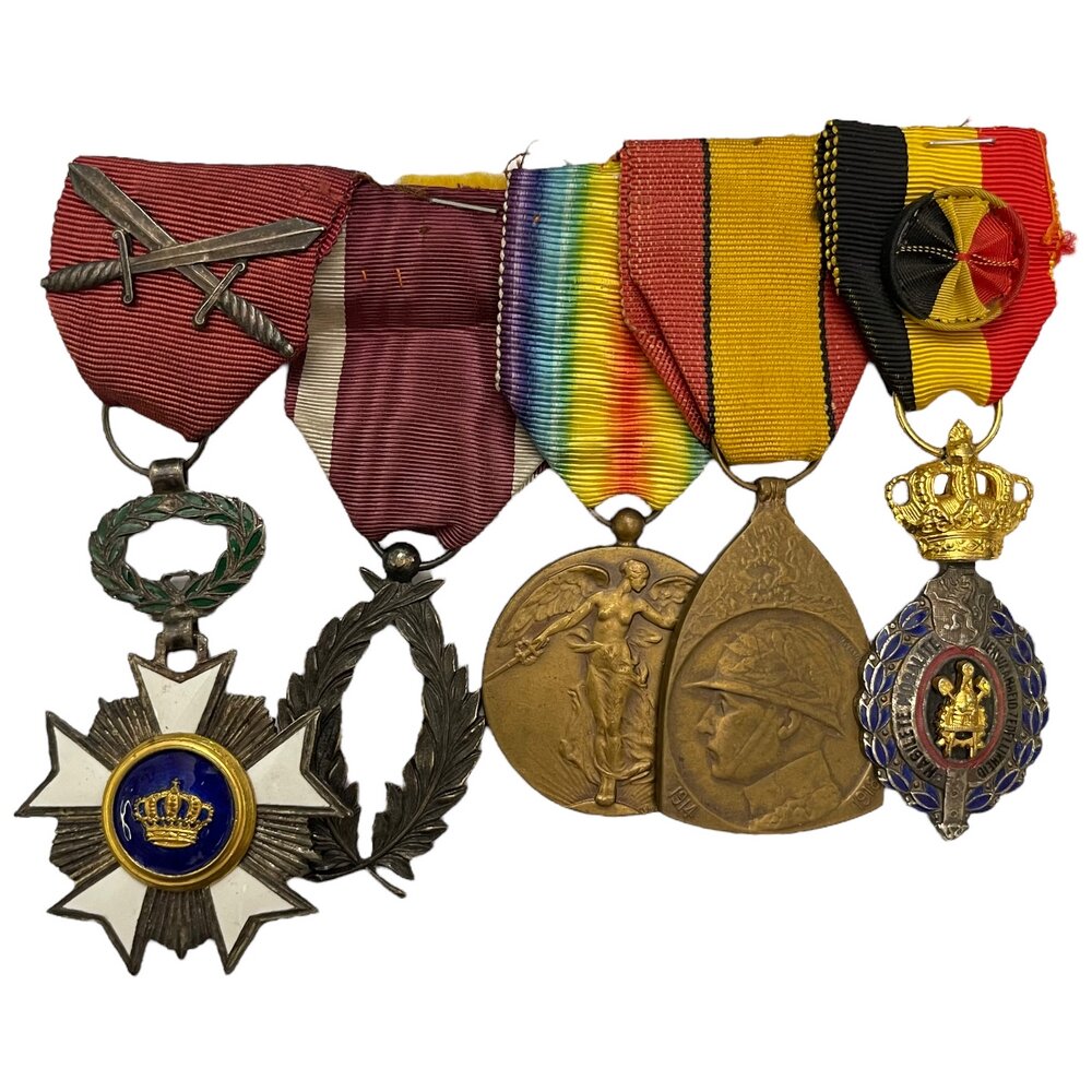 Бельгия, колодка из пяти наград, 1921-1939 гг.