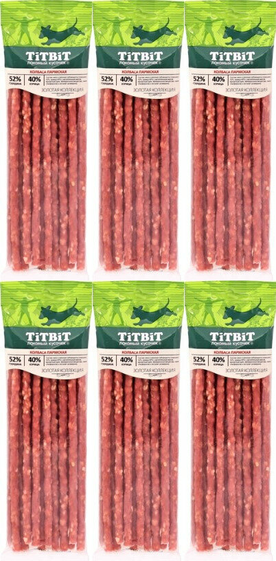 Titbit Золотая коллекция Лакомство для собак Колбаса Пармская 80г,6 шт