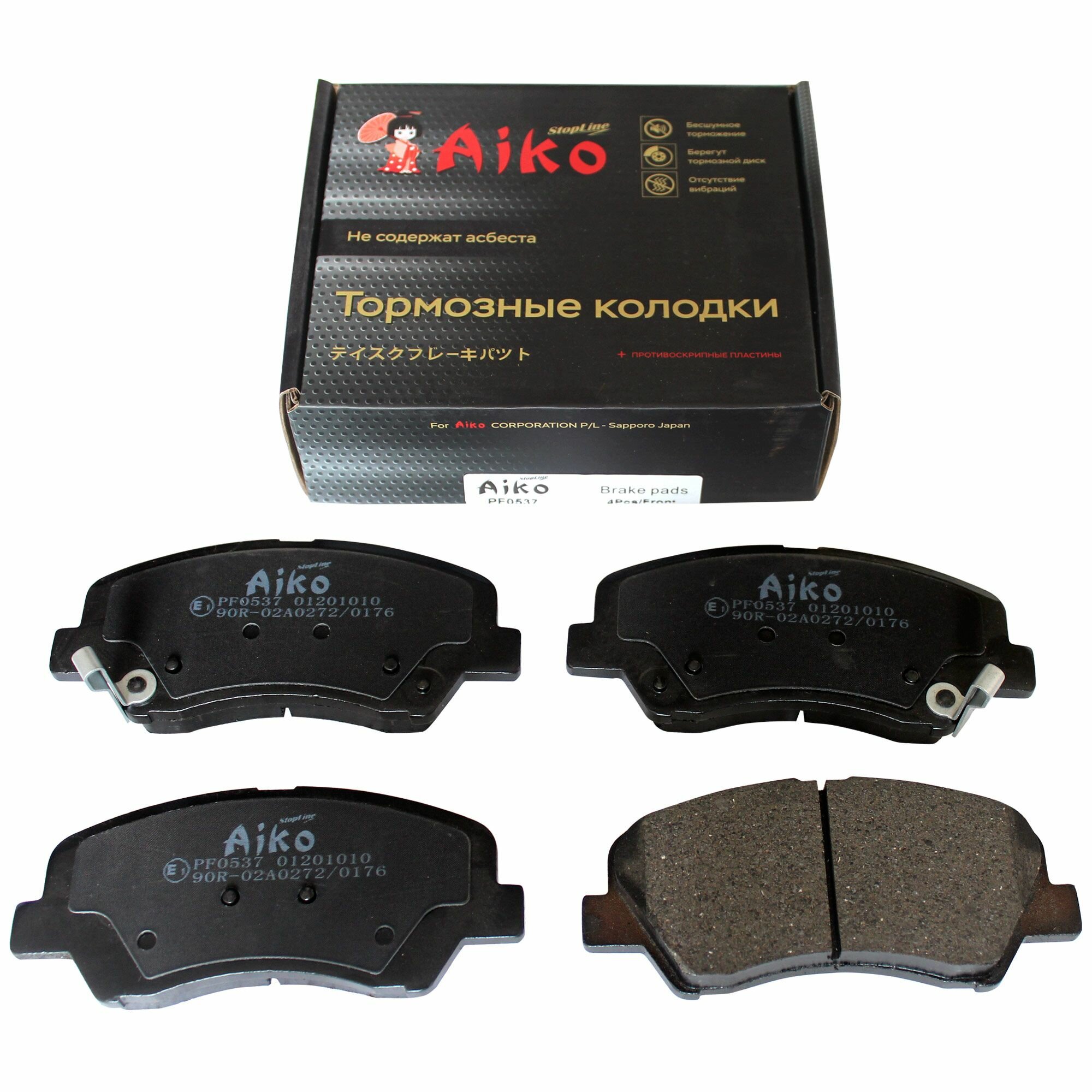 Тормозные колодки передние Aiko PF0537 HYUNDAI Elantra, Accent, Solaris, KIA Rio OEM 58101F5A00