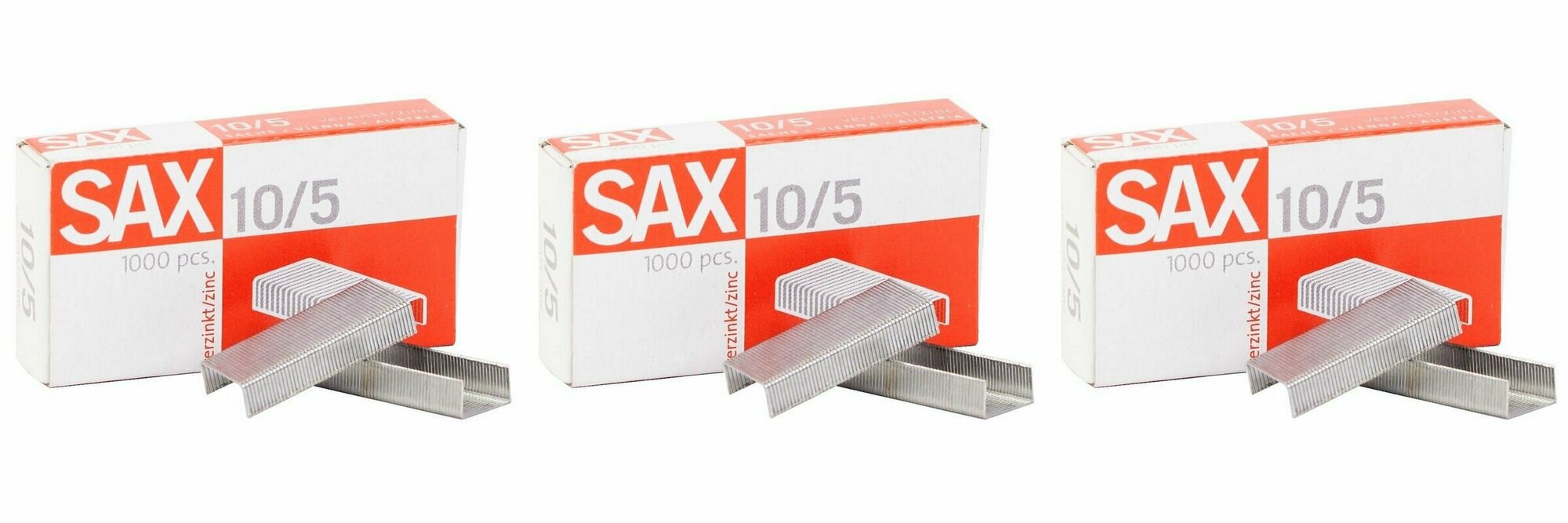 Sax Скобы для степлера N10/5 оцинкованные 2-20 листов, 1000 шт вупаковке, 3 уп.