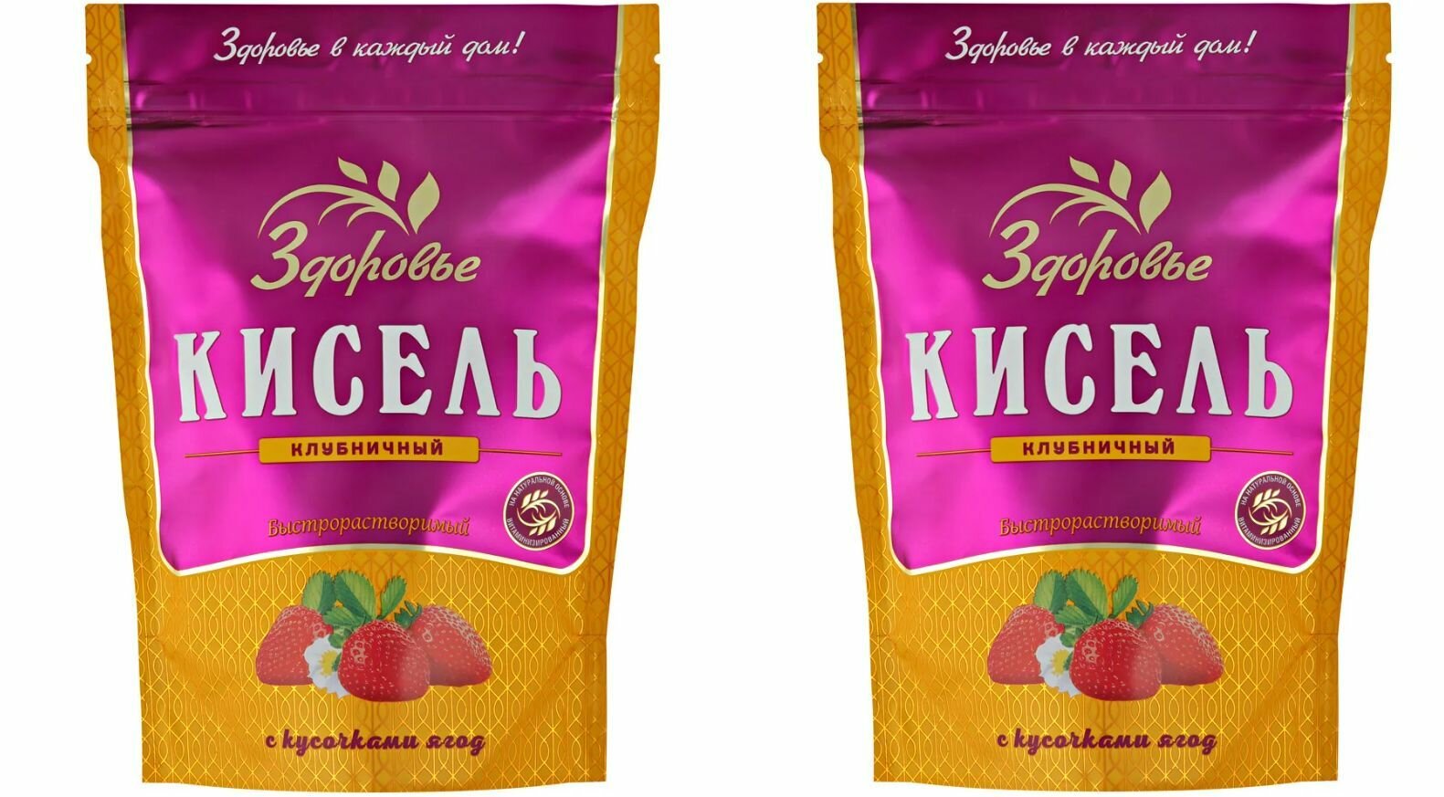 Здоровье Кисель растворимый, клубника, 150 г, 2 шт