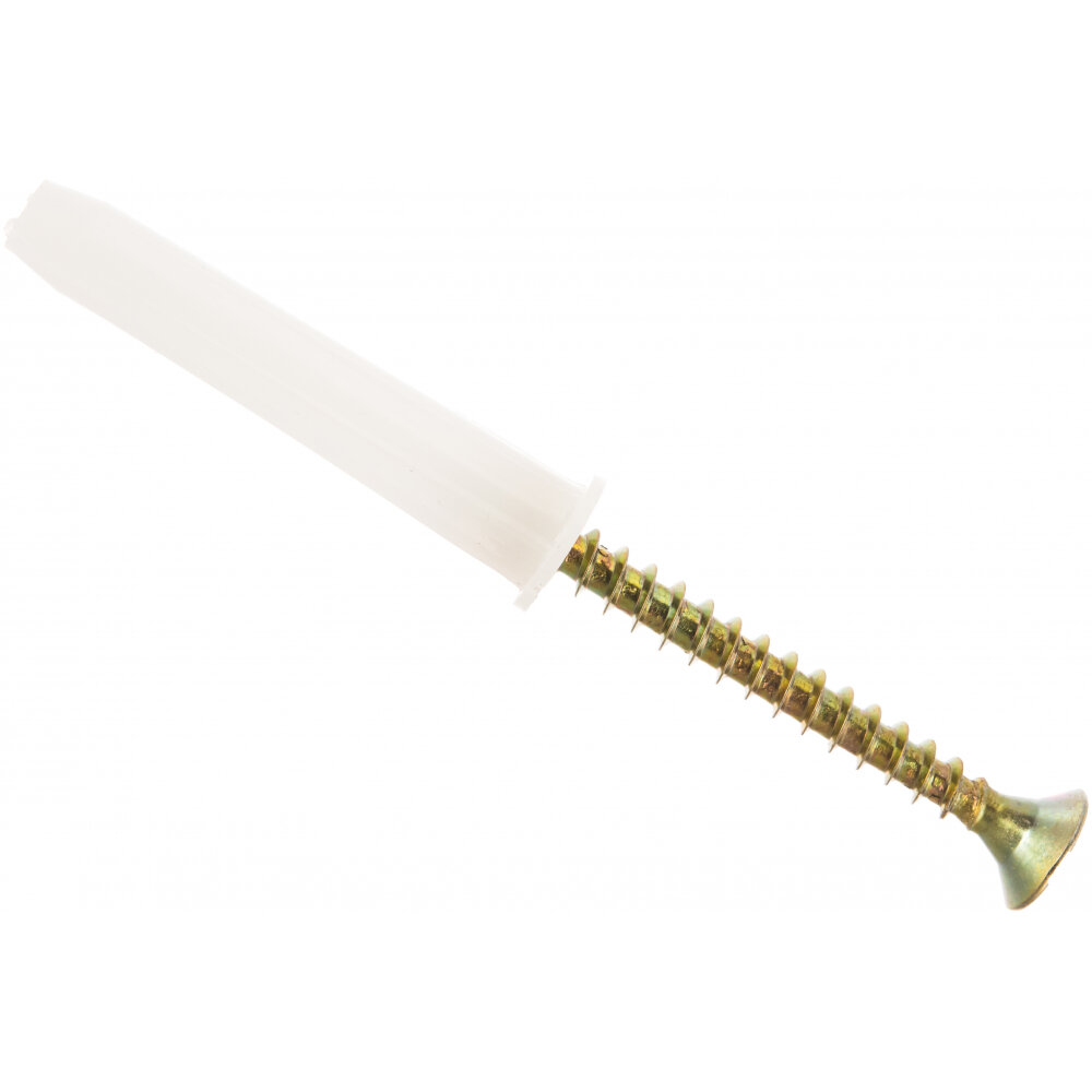 Набор VIPкрепеж белый дюбель 6х35 + шуруп 4х40 потай желтый цинк 6шт/6шт 11561 VIPS