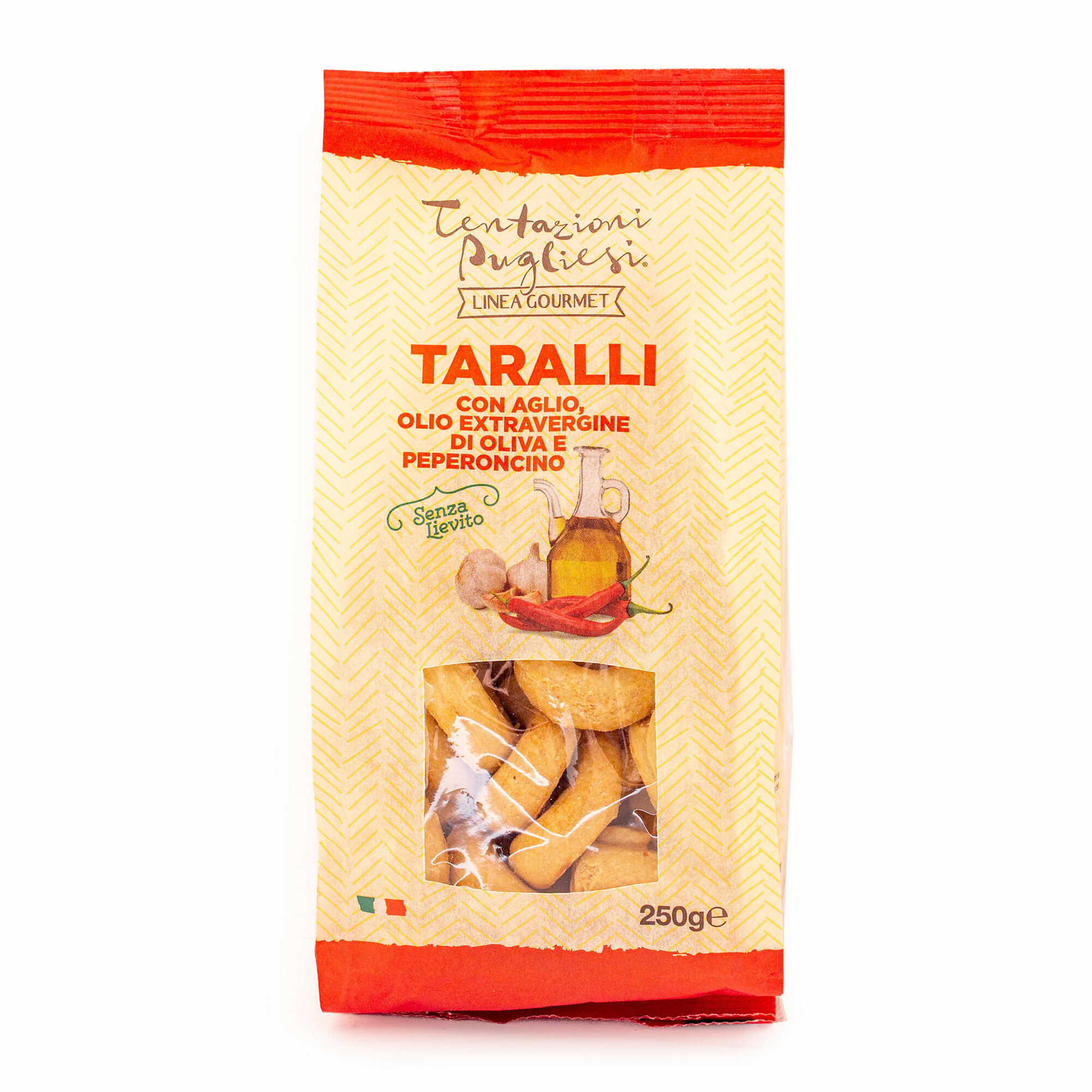 Таралли с чесноком, оливковым масло экстра верджин и острым перцем LINIA GOURMET, TENTAZIONI PUGLIESI, 0,250 кг