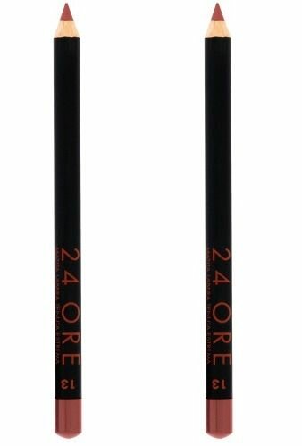 Карандаш для губ стойкий, Deborah Milano, 24 Ore Long Lasting Lip Pencil, тон 13 кирпично нюдовый, 1.5 г, 2 шт