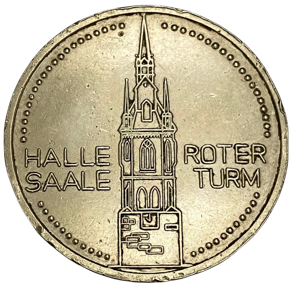 Германия, настольная медаль "Красная башня в Галле (Салле)" 1975 г.