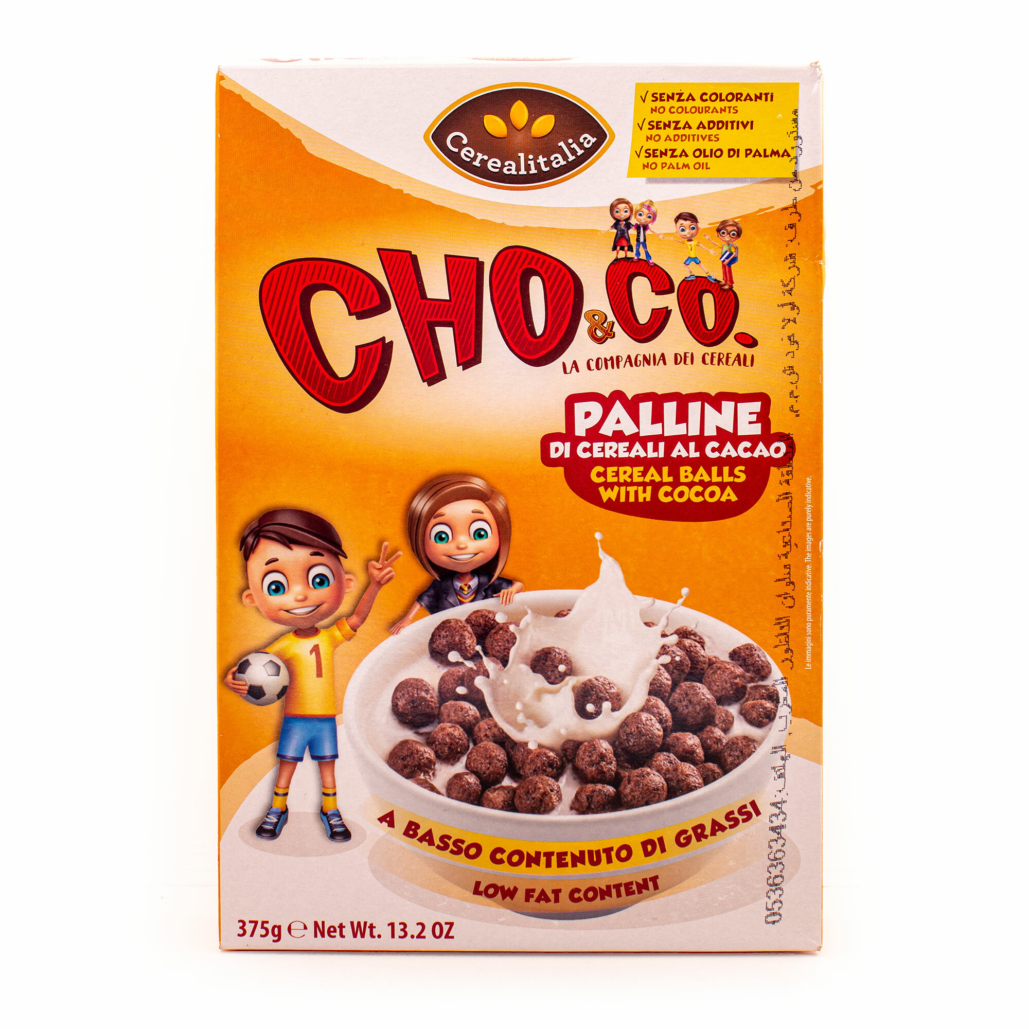 Сухой завтрак шарики с какао CHO&CO, CEREALITALIA, 0,375 кг (карт/кор)