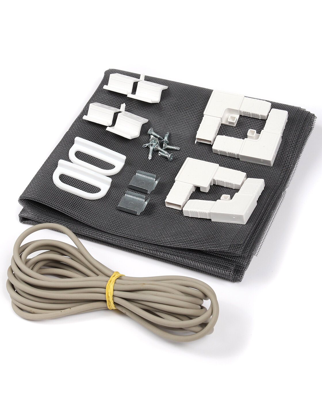 Москитная сетка для окон, от насекомых, 1.4х0.75м, набор для ремонта и крепления, Фибергласс, серая