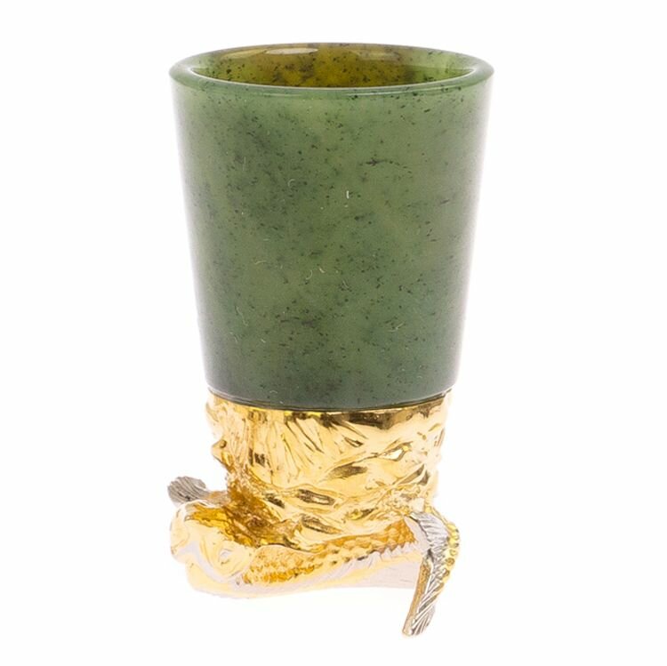 Стопка перевертыш "Осетр" нефрит бронза Златоуст 125336