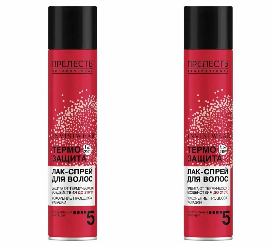 Лак-спрей термозащитный, Прелесть Professional, Invisiwear, для горячей укладки, 300 мл, 2 шт