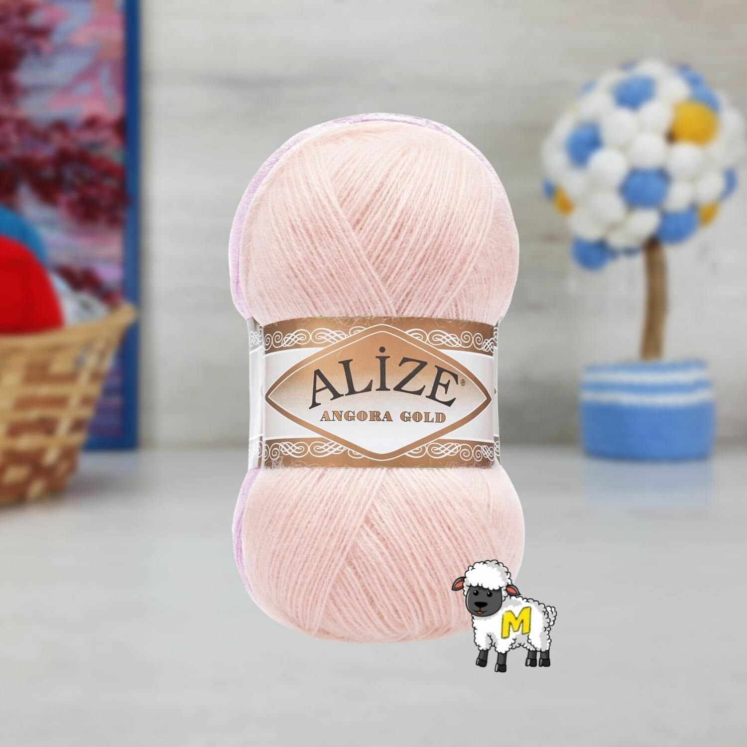 Пряжа ALIZE Angora Gold, жемчужно-розовый - 271, 20% шерсть, 80% акрил, 5 мотков, 100 г, 550 м.