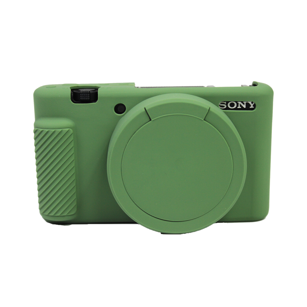 Защитный силиконовый чехол MyPads Antiurto для фотоаппарата Sony ZV-1 из мягкого качественного силикона зеленый