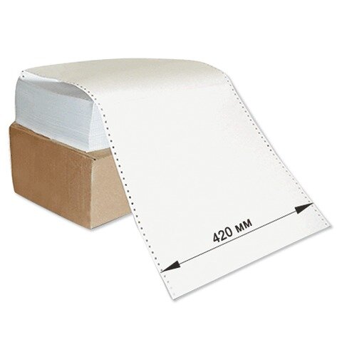 Бумага перфорированная STARLESS с неотрывной перфорацией, 420х305 мм (12), 1600 листов, плотность 65 г/м2, белизна 98%, STARLESS