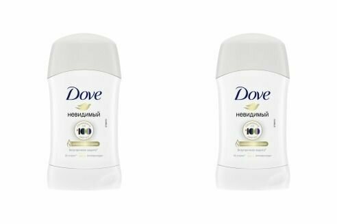 Дезодорант для тела женский, Dove, невидимый, 40 мл, 2 шт