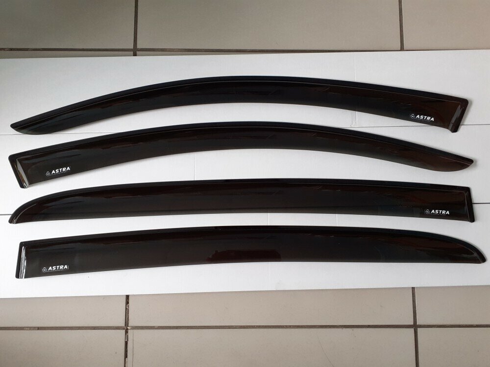 Дефлекторы окон Opel Astra H с 2004 по 2014, хэтчбек, к-т 4 шт, скотч 3M