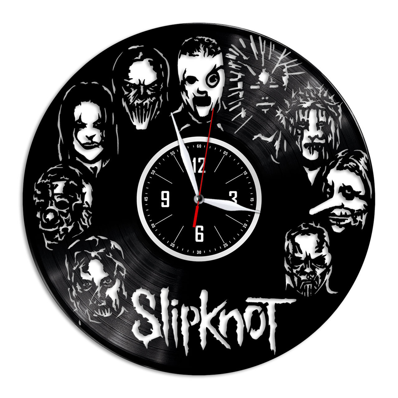 Slipknot - настенные часы из виниловой пластинки, диаметр 30 см