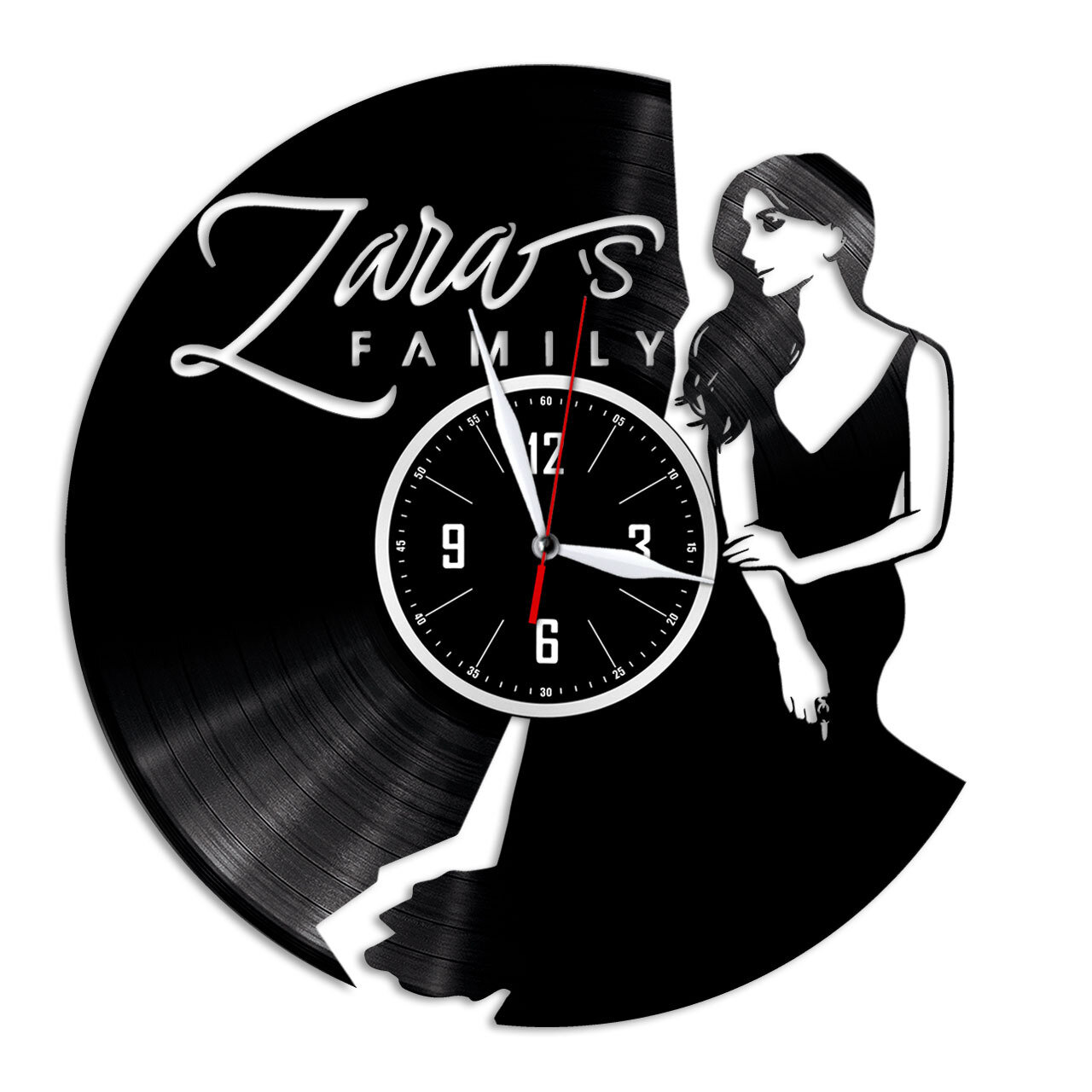 Zara - настенные часы из виниловой пластинки, диаметр 30 см, VinylLab