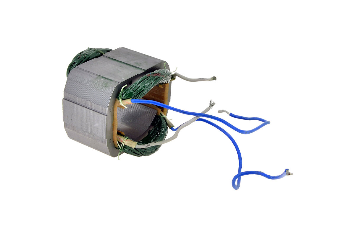 Статор в сборе (Ф98x70x50h) подходит для болгарки (УШМ) ИНТЕРСКОЛ УШМ-230/2000М (s/n 547.****), УШМ-230/2000М (s/n 628.****)