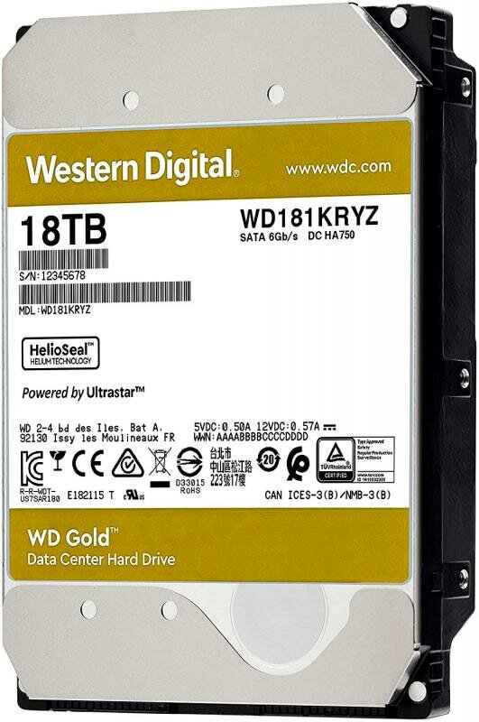Жесткий диск WD GOLD 18Tb (WD181KRYZ)