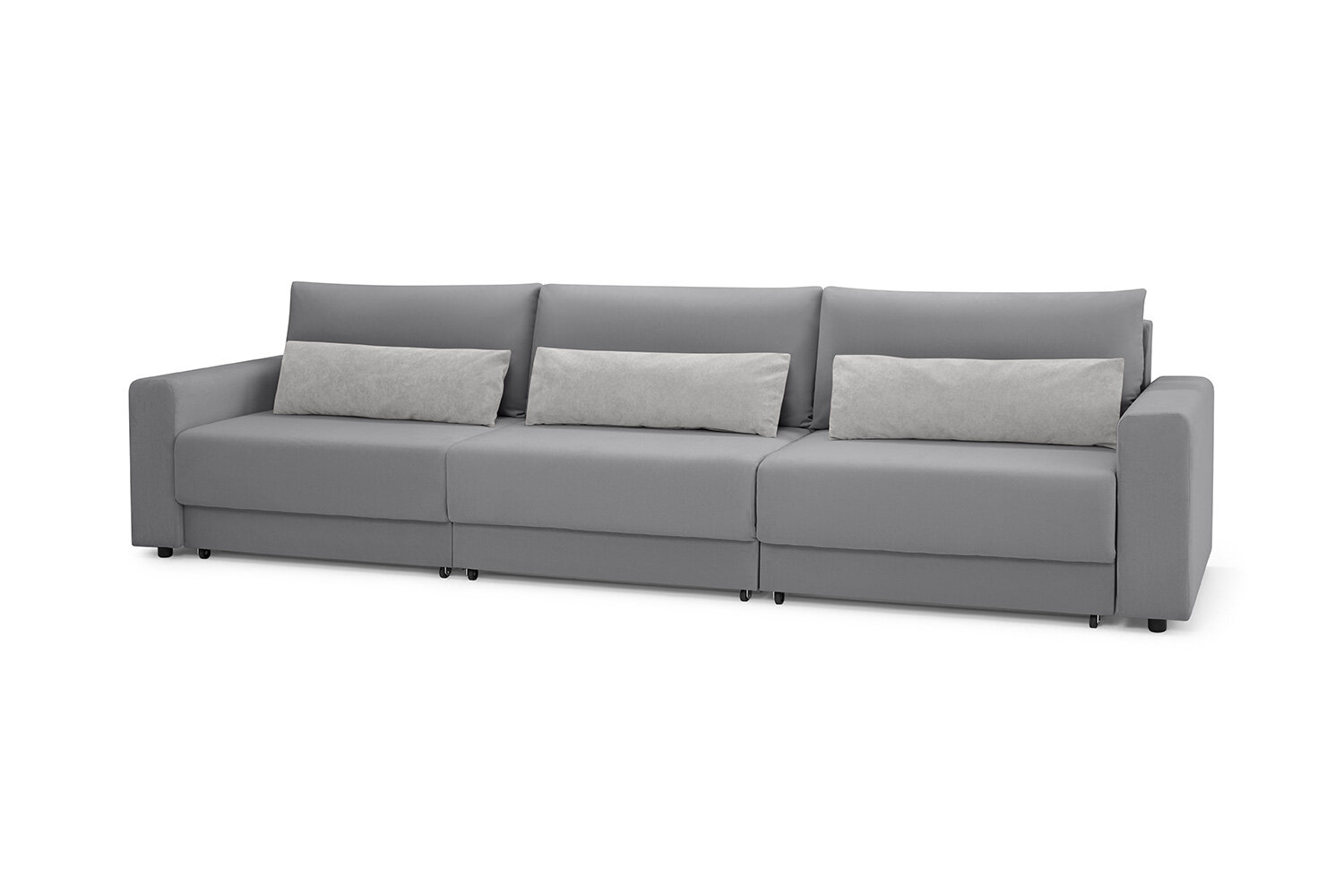 Диван-кровать Hoff Таун, еврокнижка, обивка велюр, 336х94х102 см, цвет серый