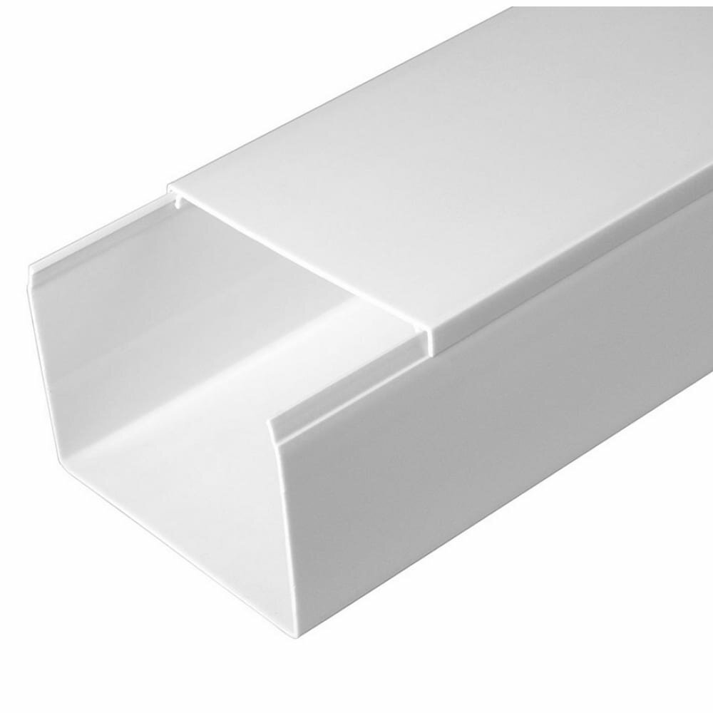 Кабель-канал Промрукав белый 2-й замок, в п-э 80х60 2-х метровый PR.0580601