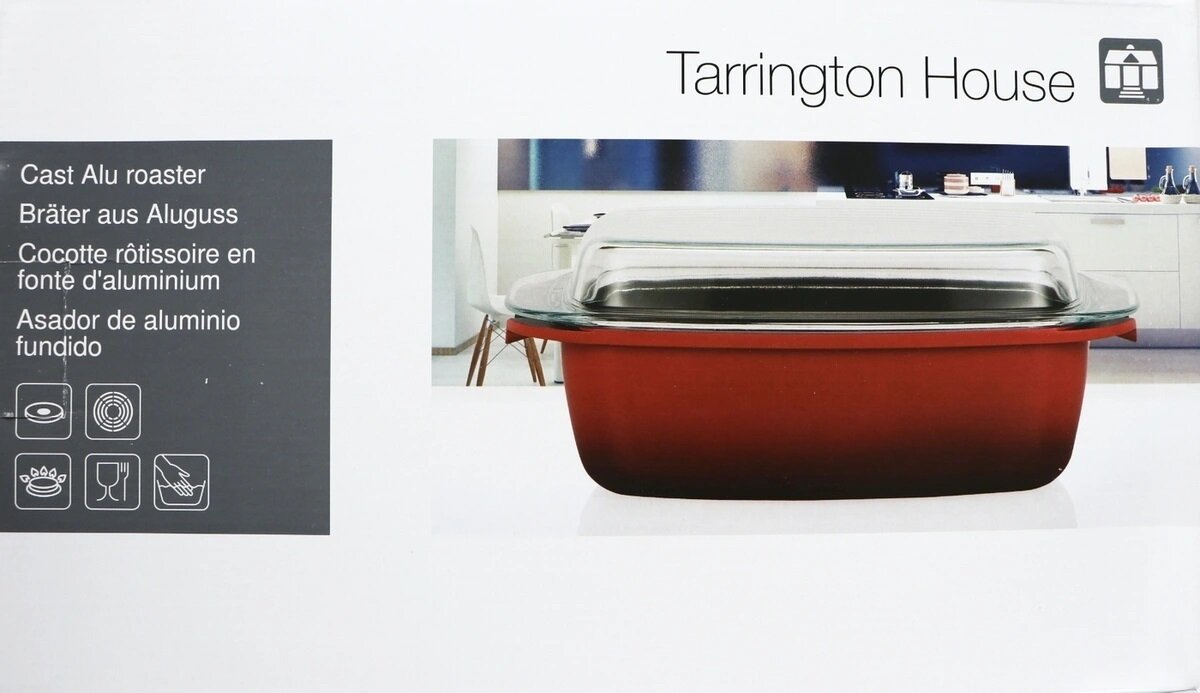 Жаровня / утятница TARRINGTON HOUSE, алюминий, с крышкой из жаропрочного стекла, антипригарное покрытие, цвет красный