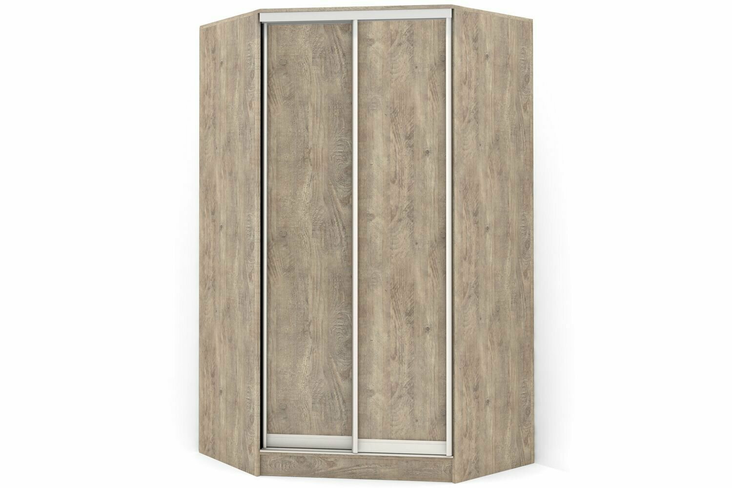 Шкаф-купе угловой МногоМеб Версаль Б/П/Б с ящиками, 110x110x220, двухдверный, боб пайн