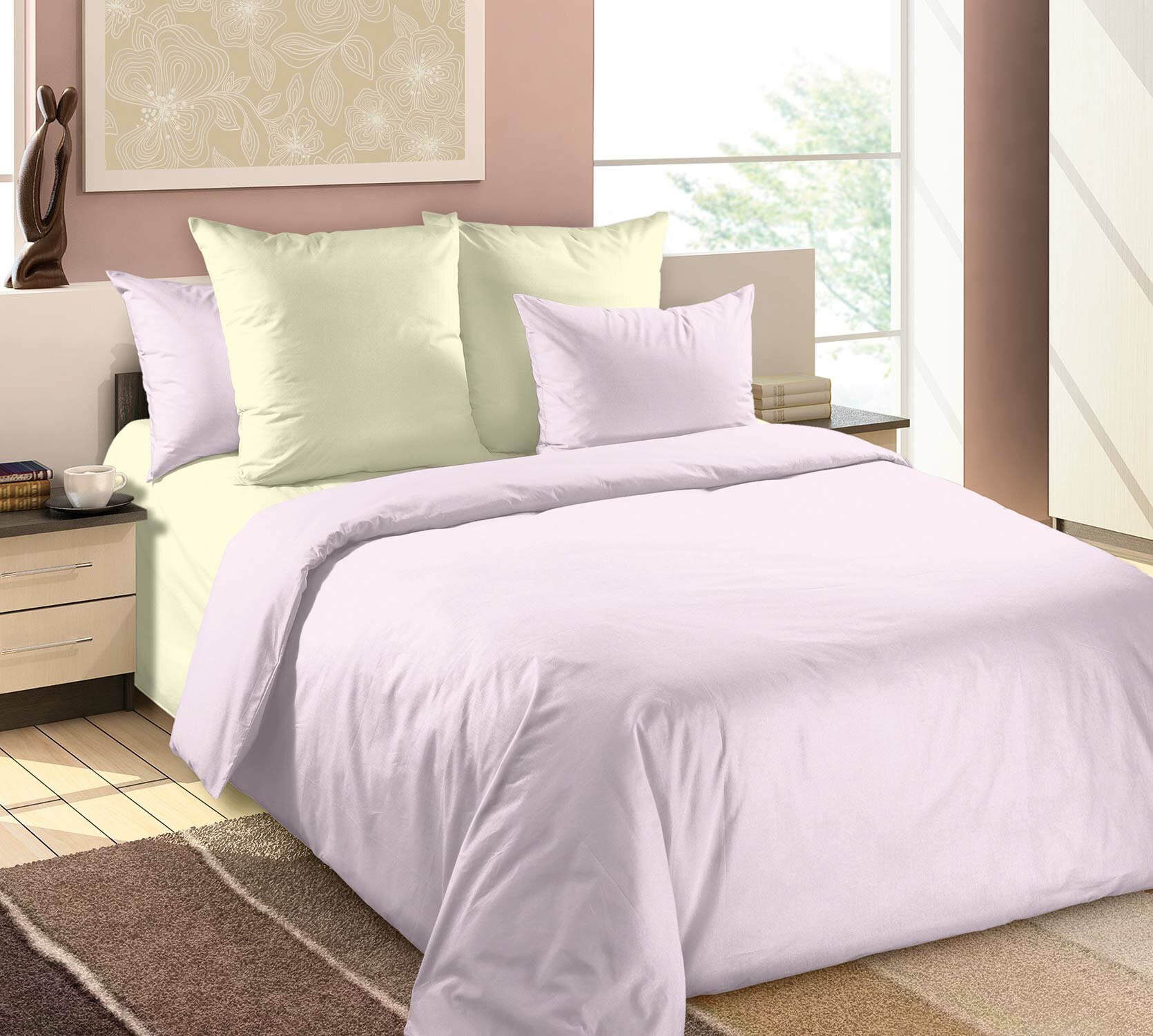 Постельное Белье «Нежная роза арт 4276ЧН» Евростандарт Перкаль