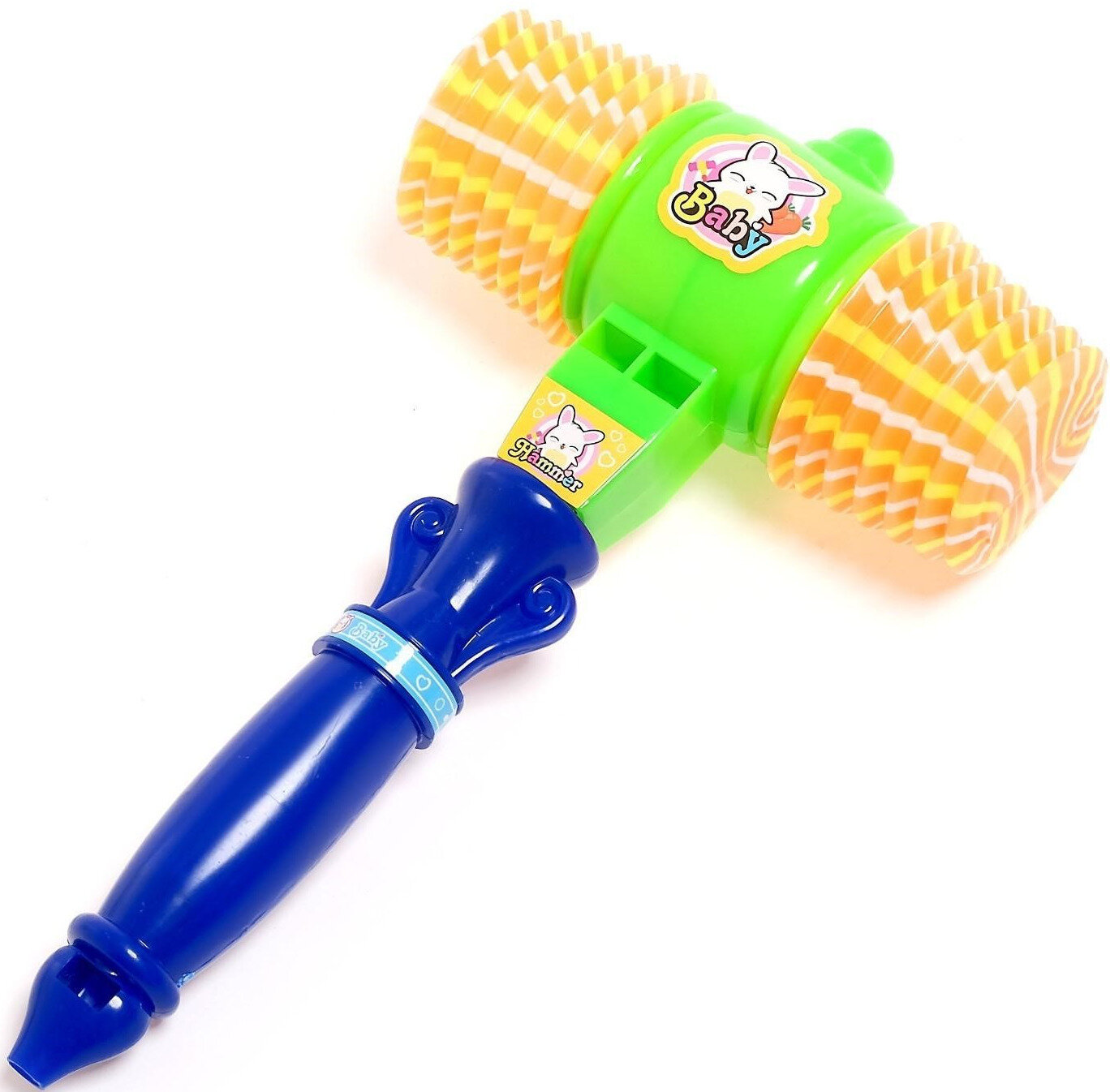 Детский молоток-пищалка "Зайчонок", стучалка, развитие моторики, цвета микс