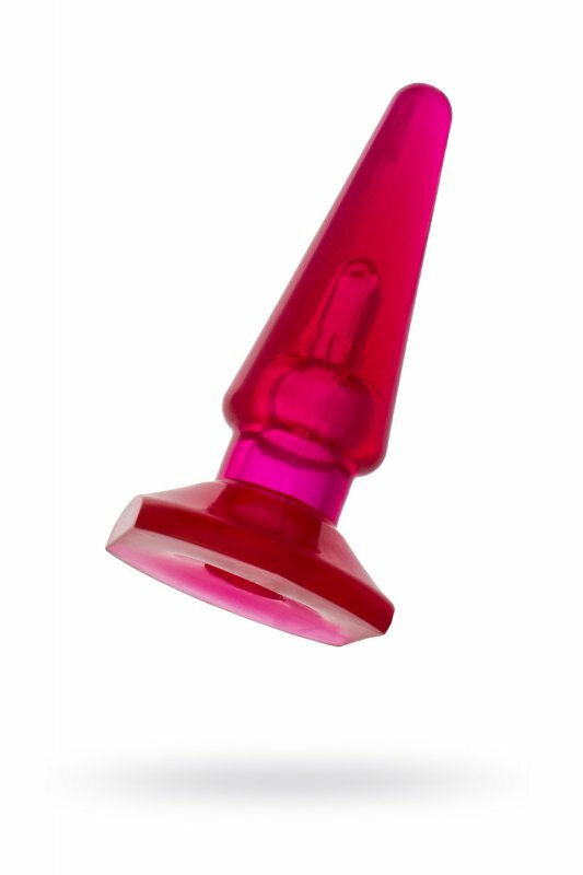Анальная пробка ToyFa Butt Plug 881303, ПВХ, розовая, 3,2x9,0 см