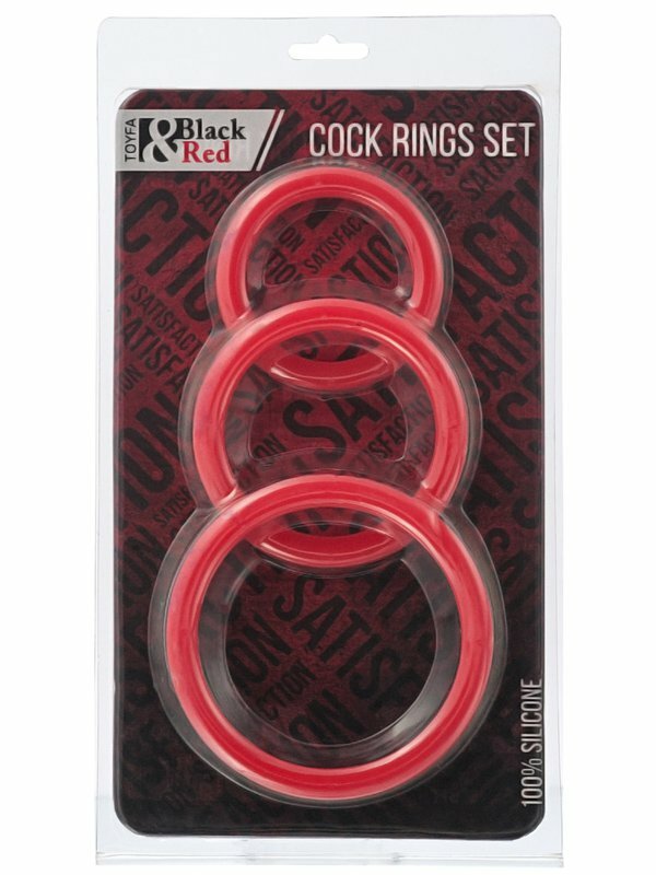 Набор эрекционных колец TOYFA Black&Red – красный
