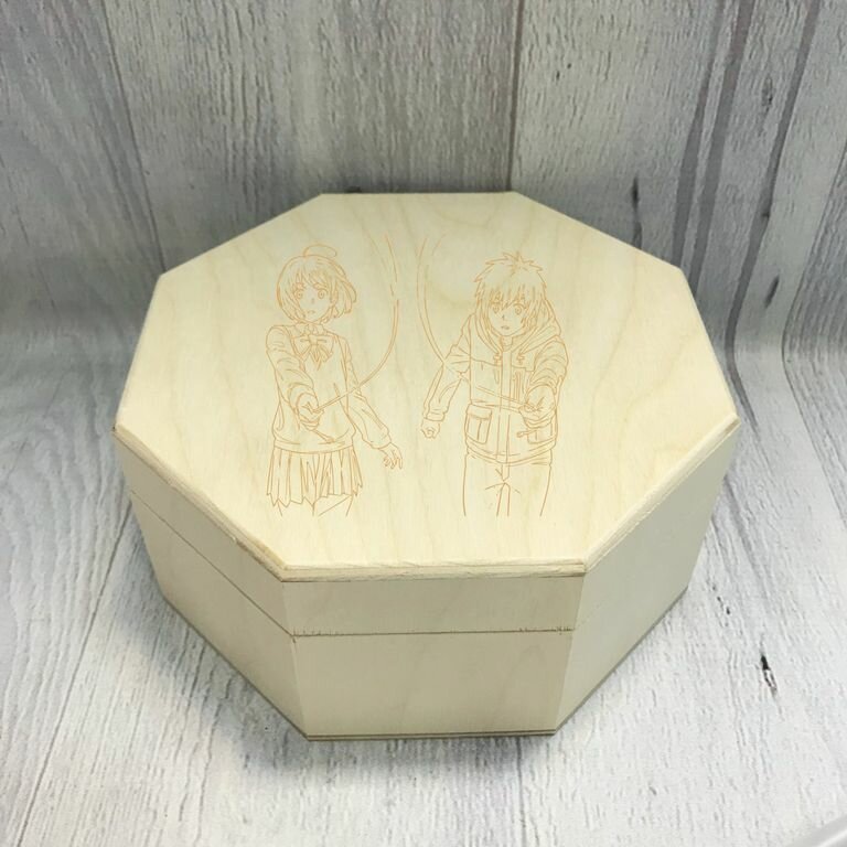 Шкатулка с гравировкой по аниме Твоё Имя, Your Name №2, 13 см