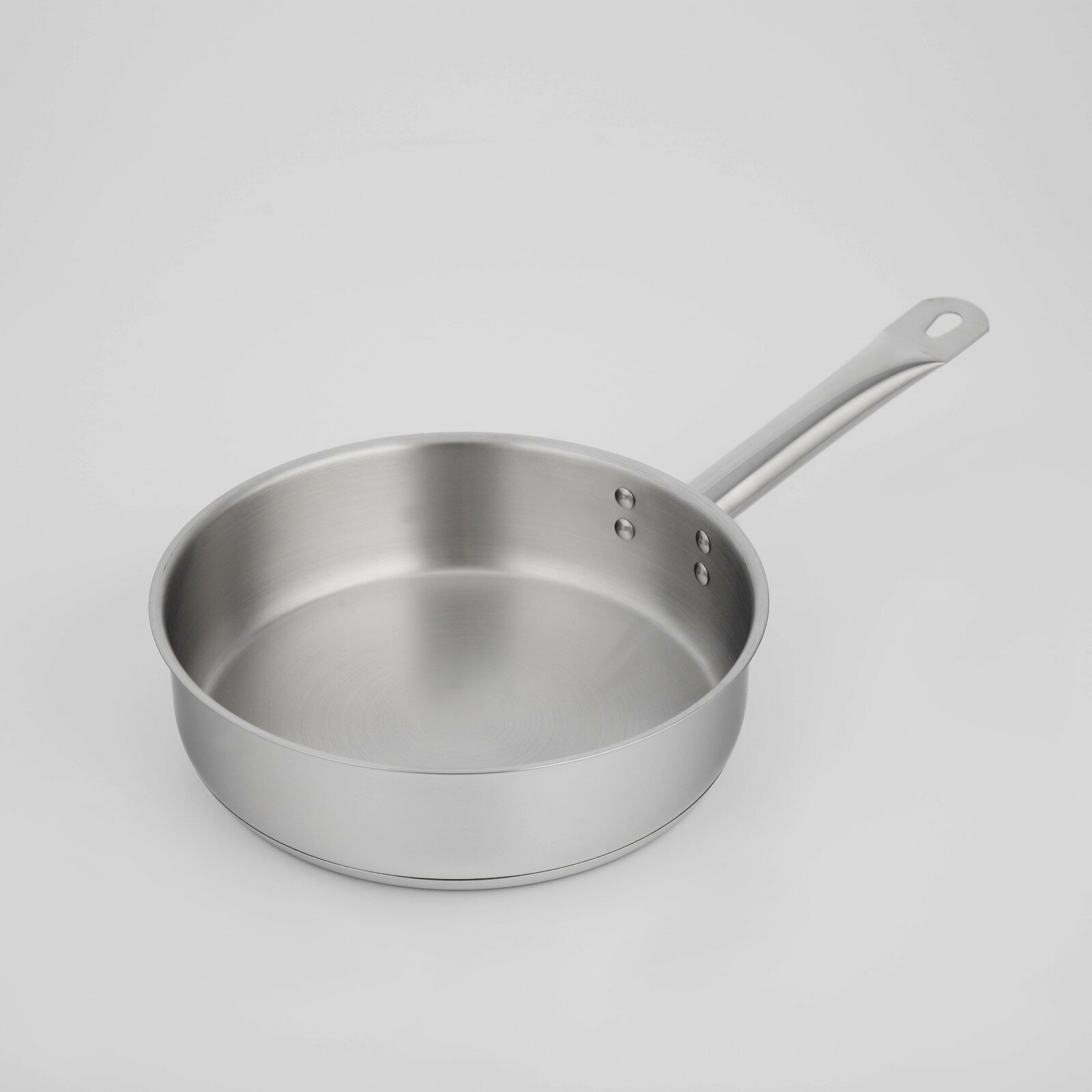 Сковорода «Общепит», d=24 см, h=6.5 см, корпус 0.6 мм, капсульное дно 3.5 мм, индукция, нержавеющая сталь, AISI - 201