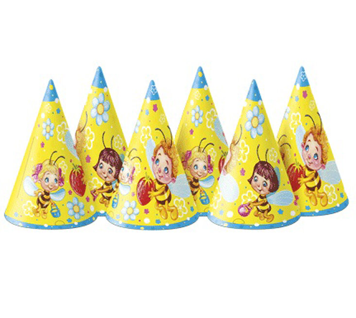 Империя поздравлений Набор колпаков веселые пчелки (6 шт.)