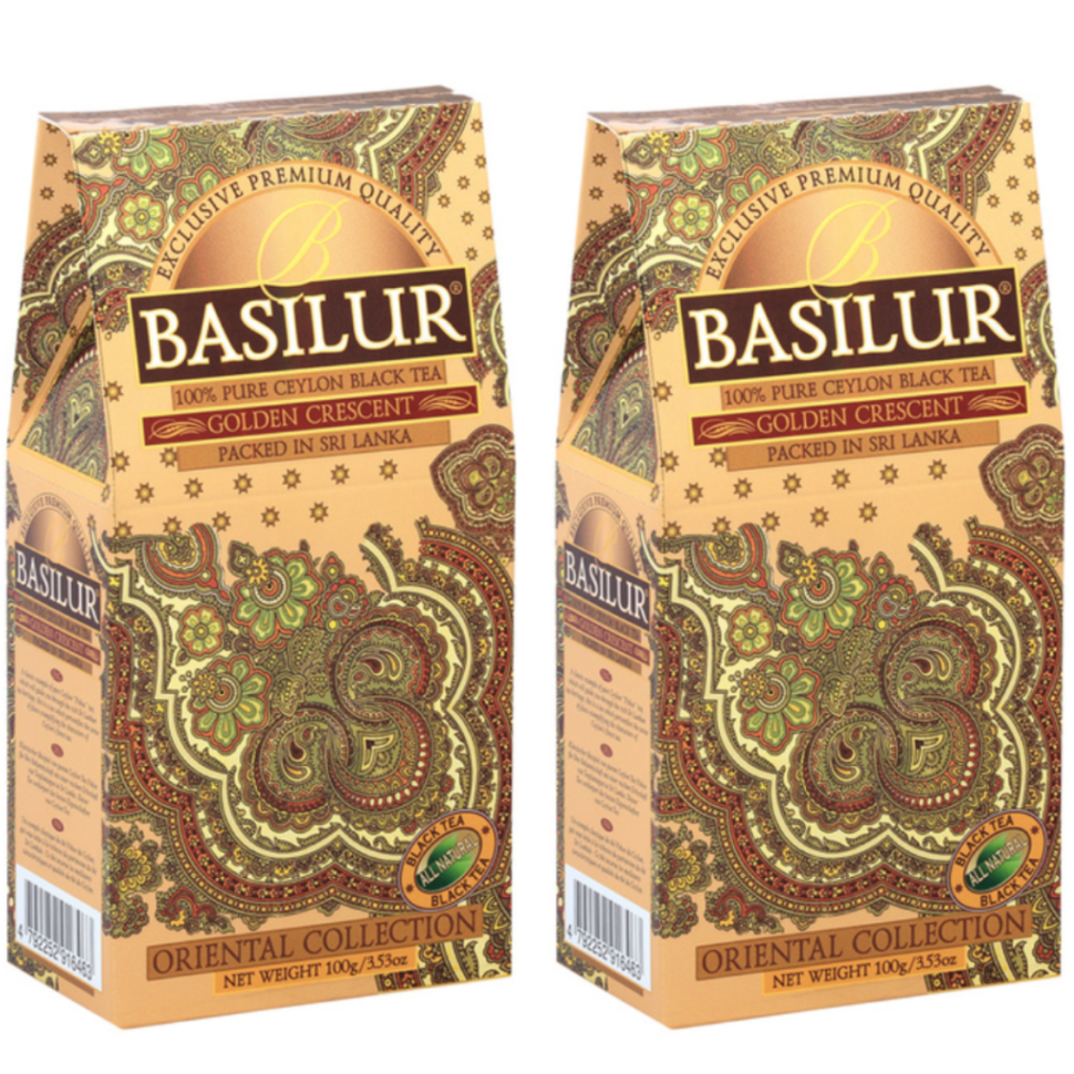 Чай черный Базилур Золотой Месяц 100 грамм 2 штуки