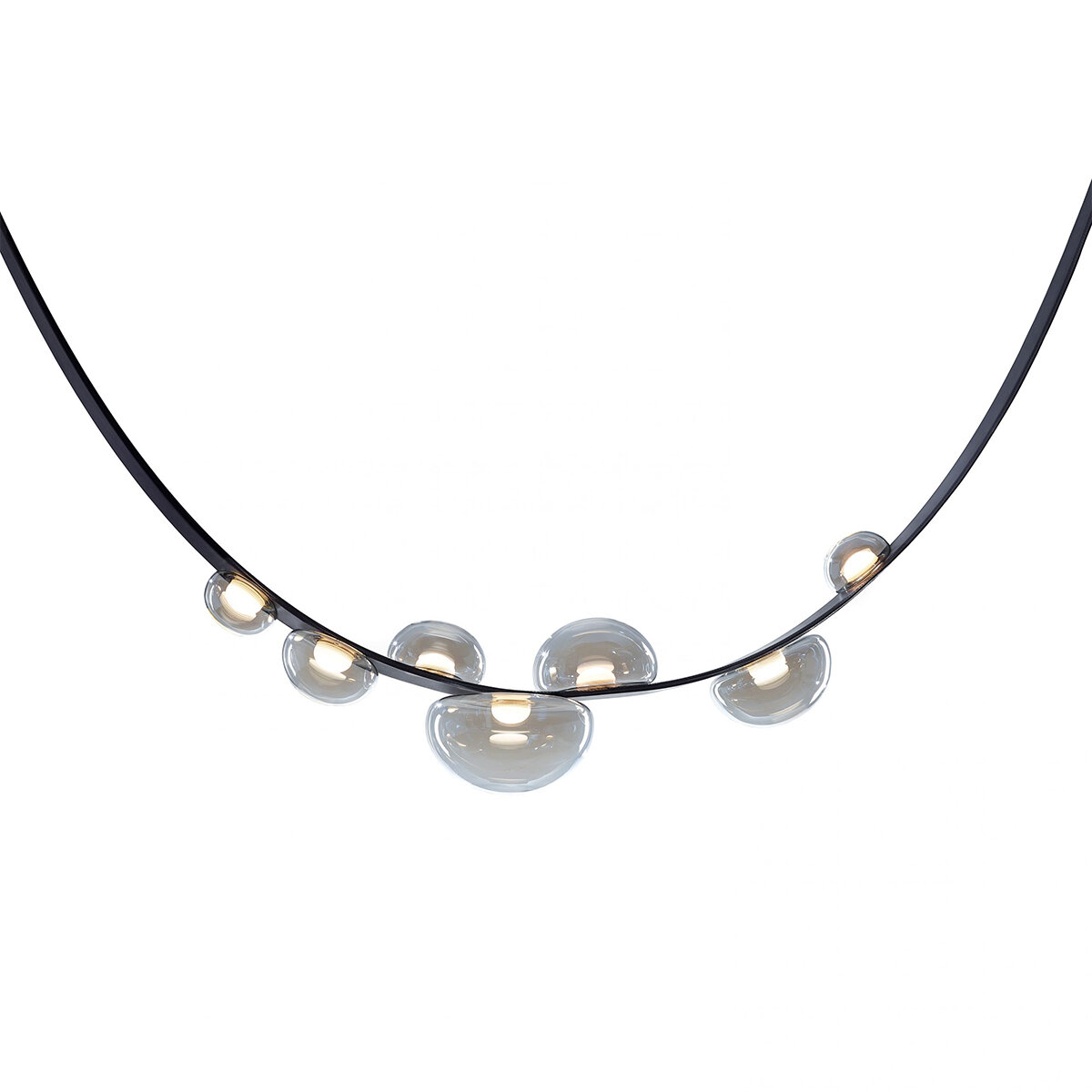 Подвесной светильник Delight Collection Dew Drops 8300P black/smoky, Черный/Дымчатый, LED, 7 x 3 Вт.