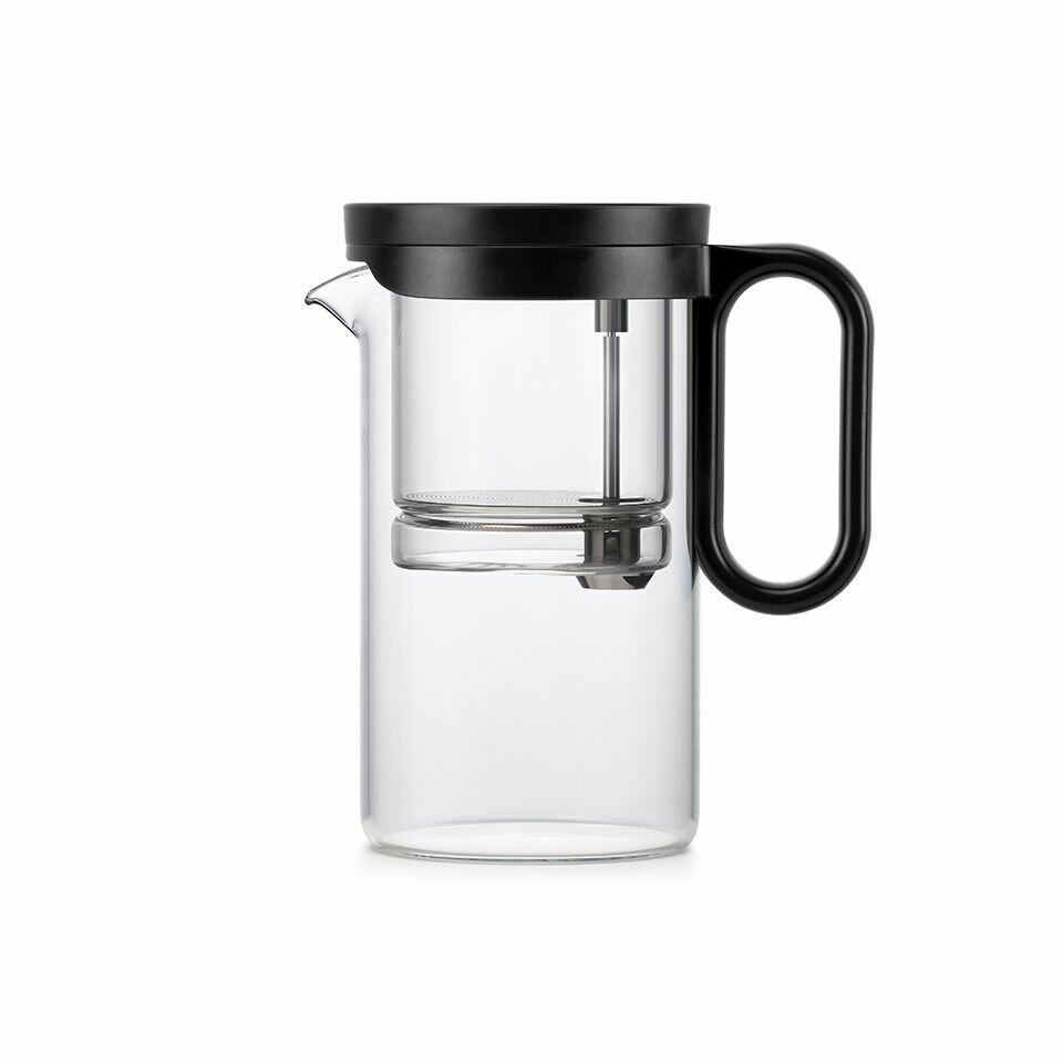 Чайник заварочный стеклянный инфузер SAMADOYO, 500 мл, боросиликатное стекло, прозрачный-черный
