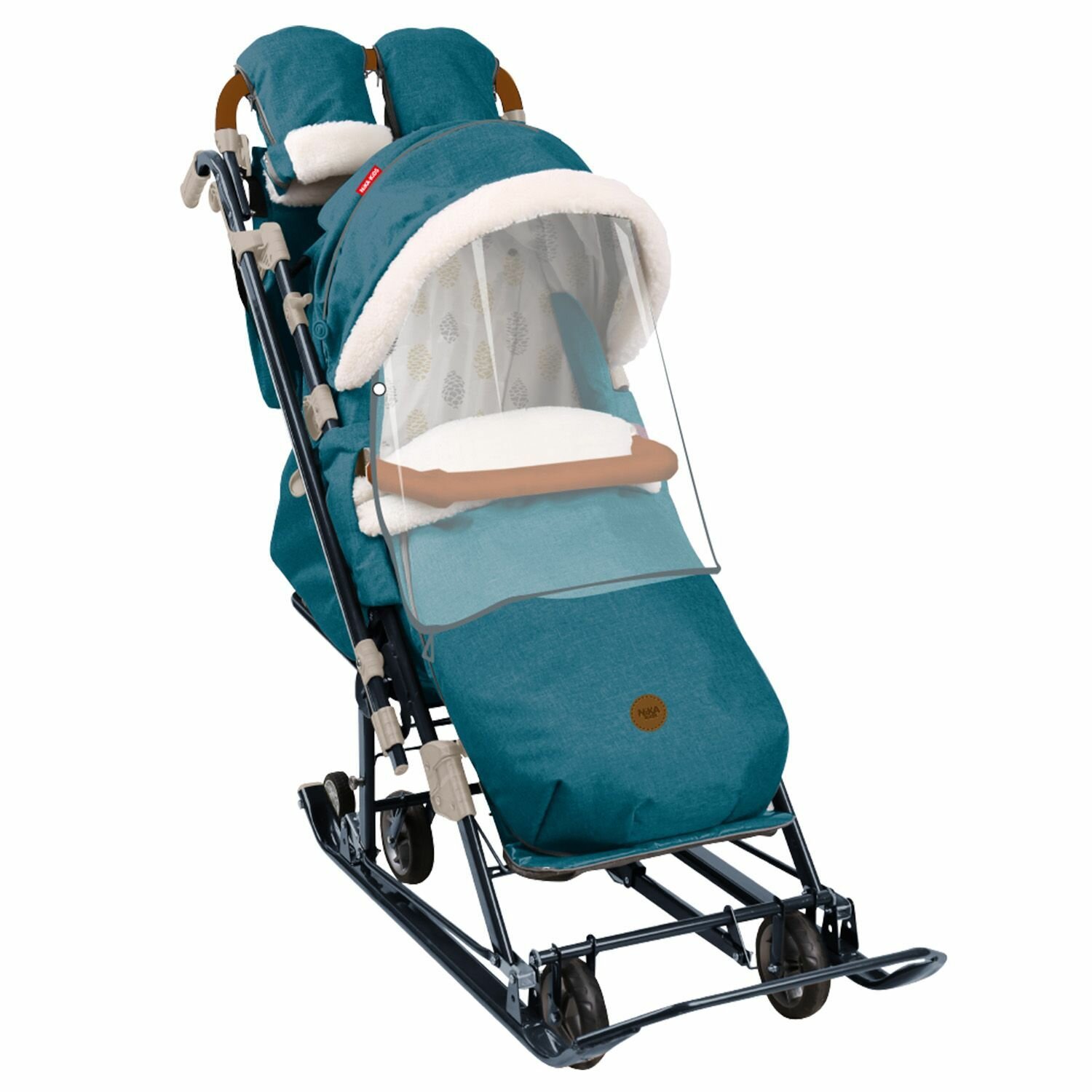 Санки-коляска Nika Ника детям НД7-8К/3 синий меланж