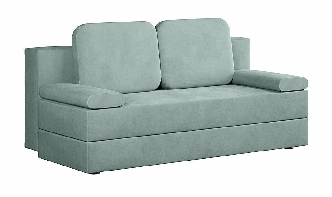 Диван раскладной еврокнижка Аура 3 в цвете зеленый (велутто 14)